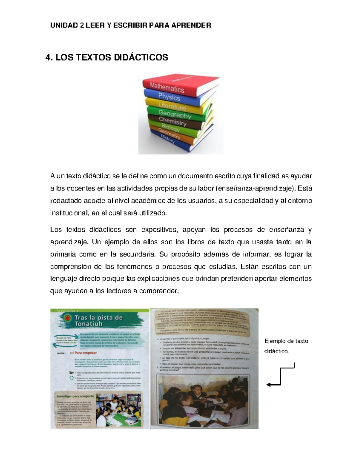 Textos Didácticos - La estructura de un texto didáctico es similar a la ...
