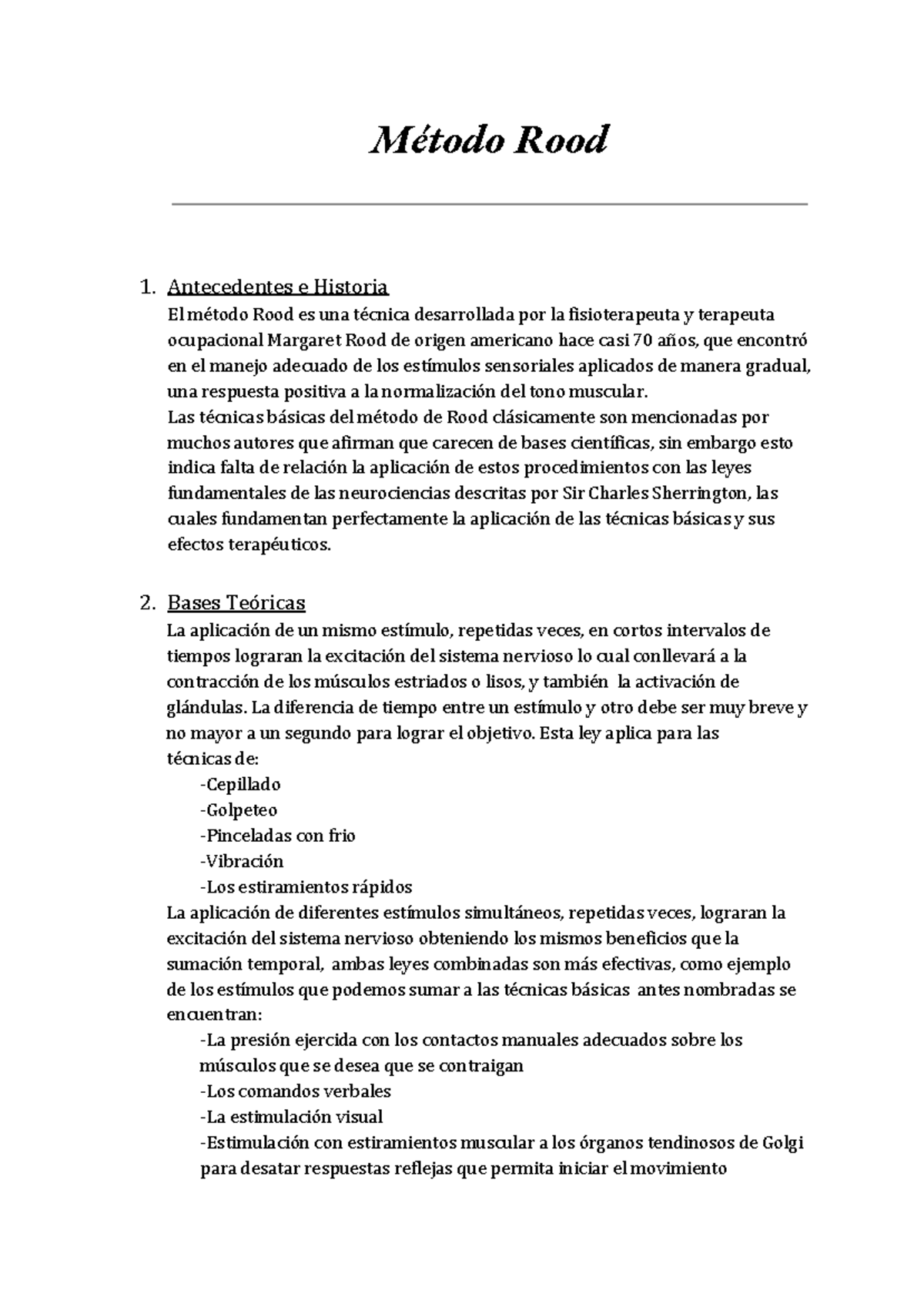 Método Rood - Anatomía - UMA - StuDocu