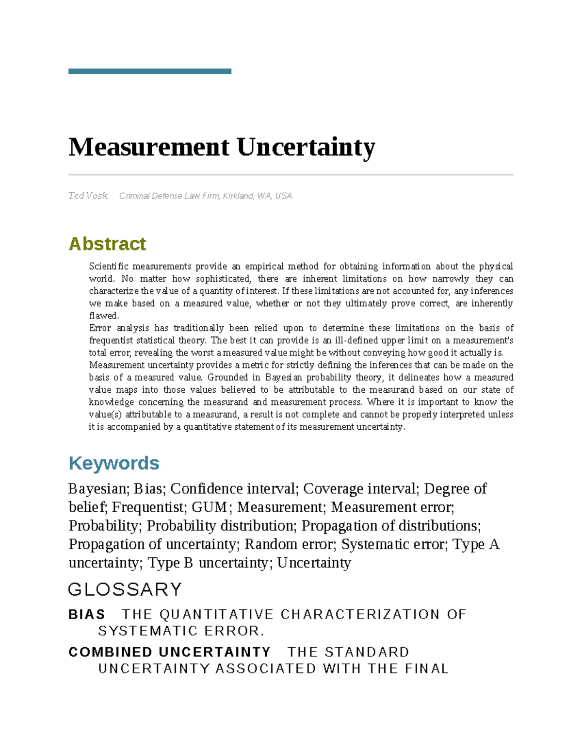 Forensic Fingerprints Measurement Uncertainty - Measurement Uncertainty ...