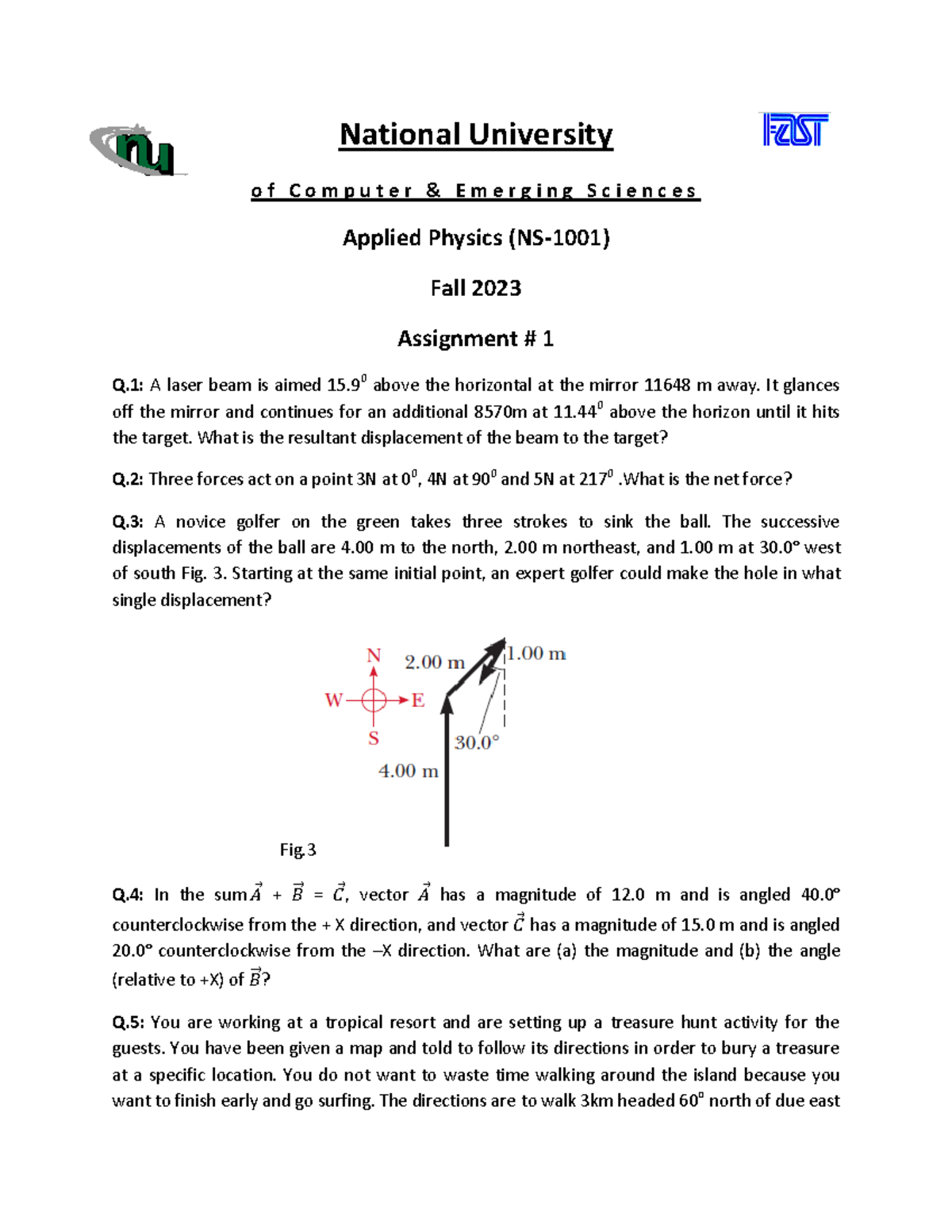 Assignment 1 - National University o f C o m p u t e r & E m e r g i n g S c i e n c e s Applied ...