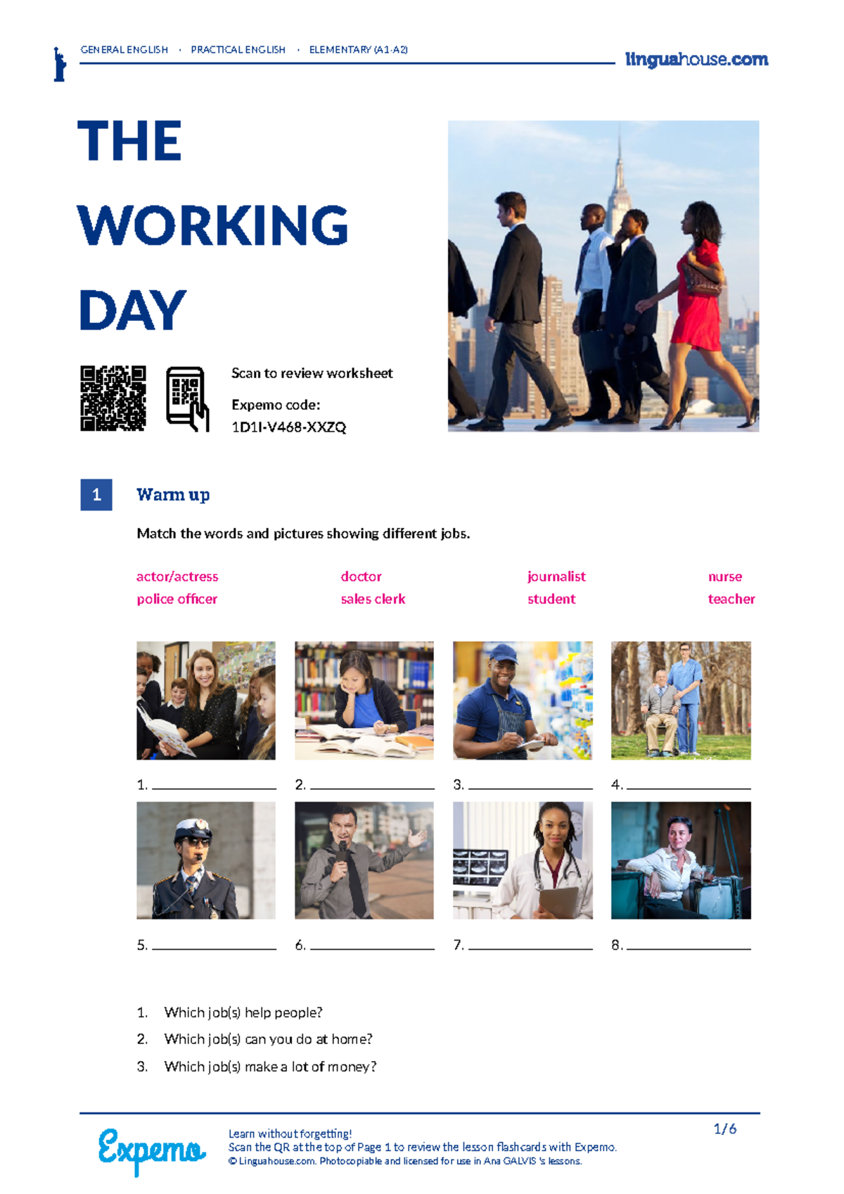 The working day american english student - GENERAL ENGLISH · PRACTICAL ENGLISH · ELEMENTARY (A1 ...