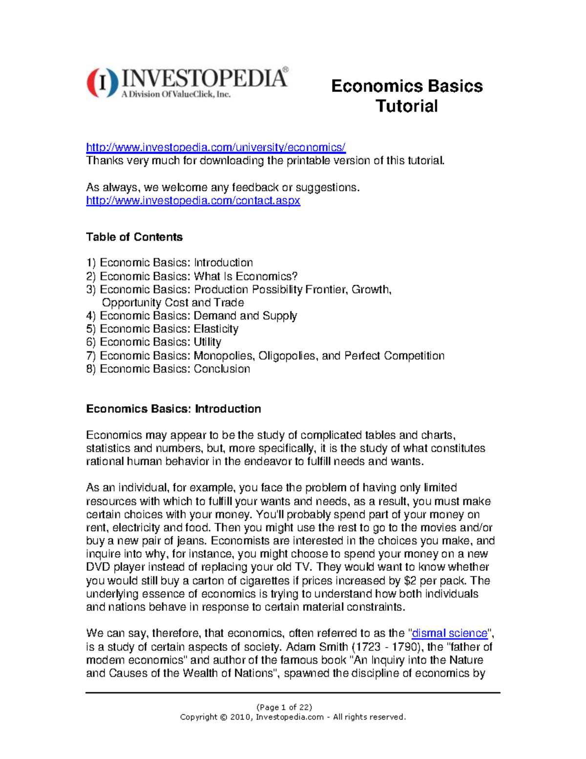 Economics 2 - 2nd - (Page 1 of 22) Economics Basics Tutorial ...