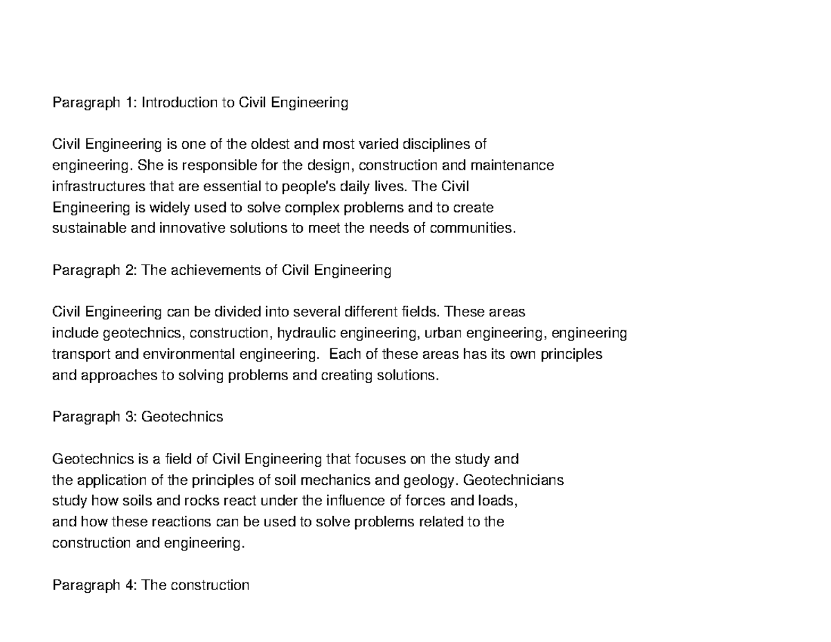 English Civil Engineering Study notes - Paragraph 1: Introduction to ...