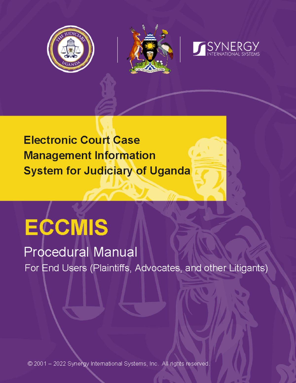 Eccmis User Manual For the Advocates and Litigants - 0 o Procedural ...