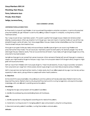 Case Scenario 1 PCAP NCP - Case Scenario 1 Pediatric-Community Acquired ...