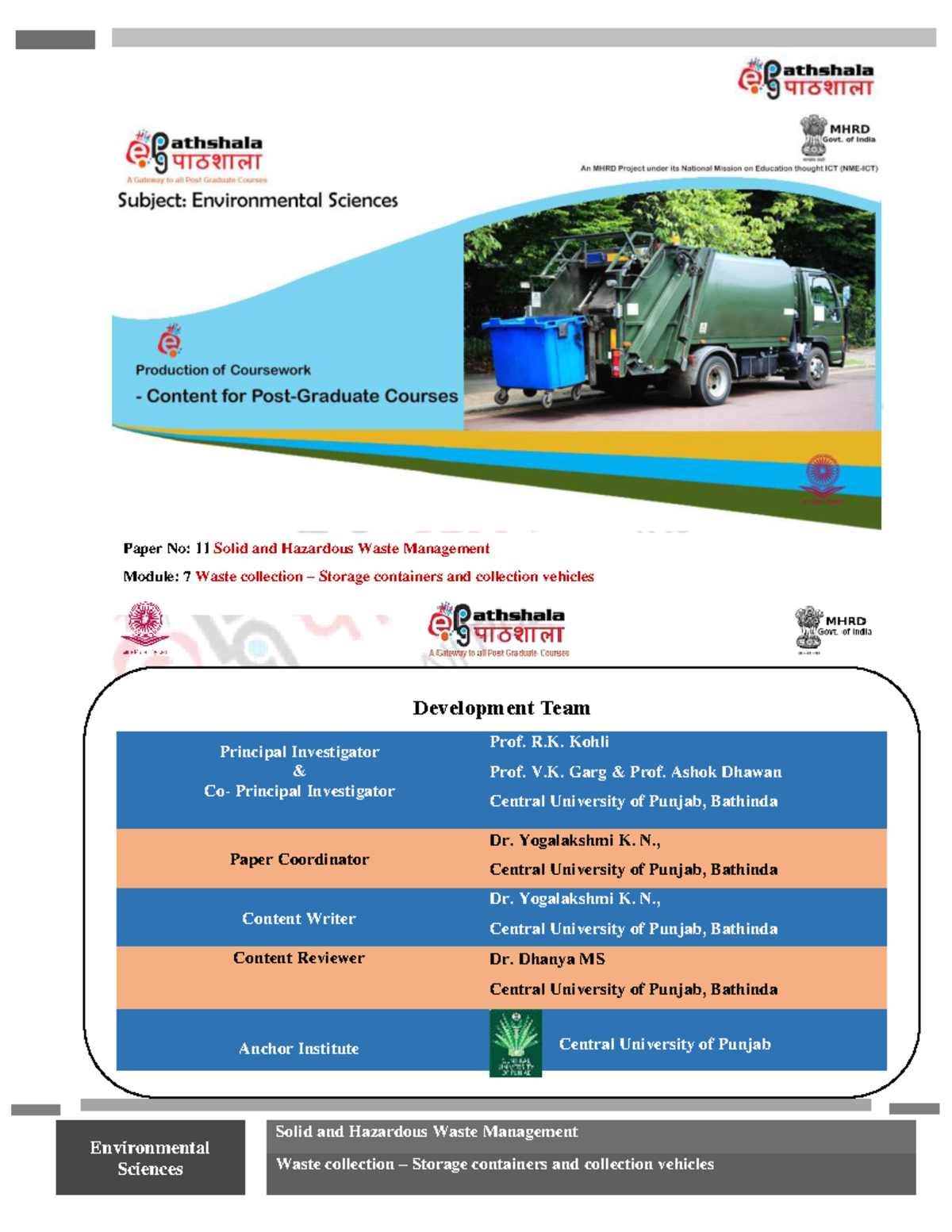 Module Name/Title Composition of solid waste - 1 Environmental Solid ...