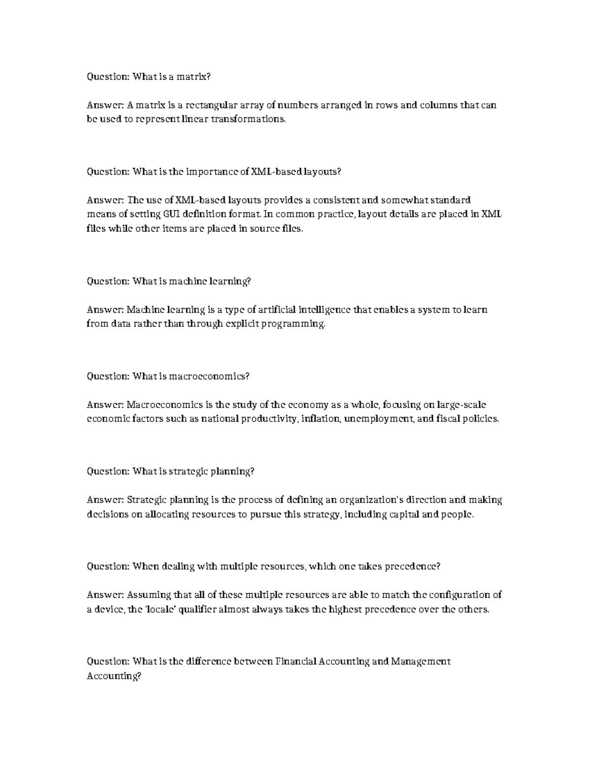 Benempted precociously cheder - Question: What is a matrix? Answer: A ...