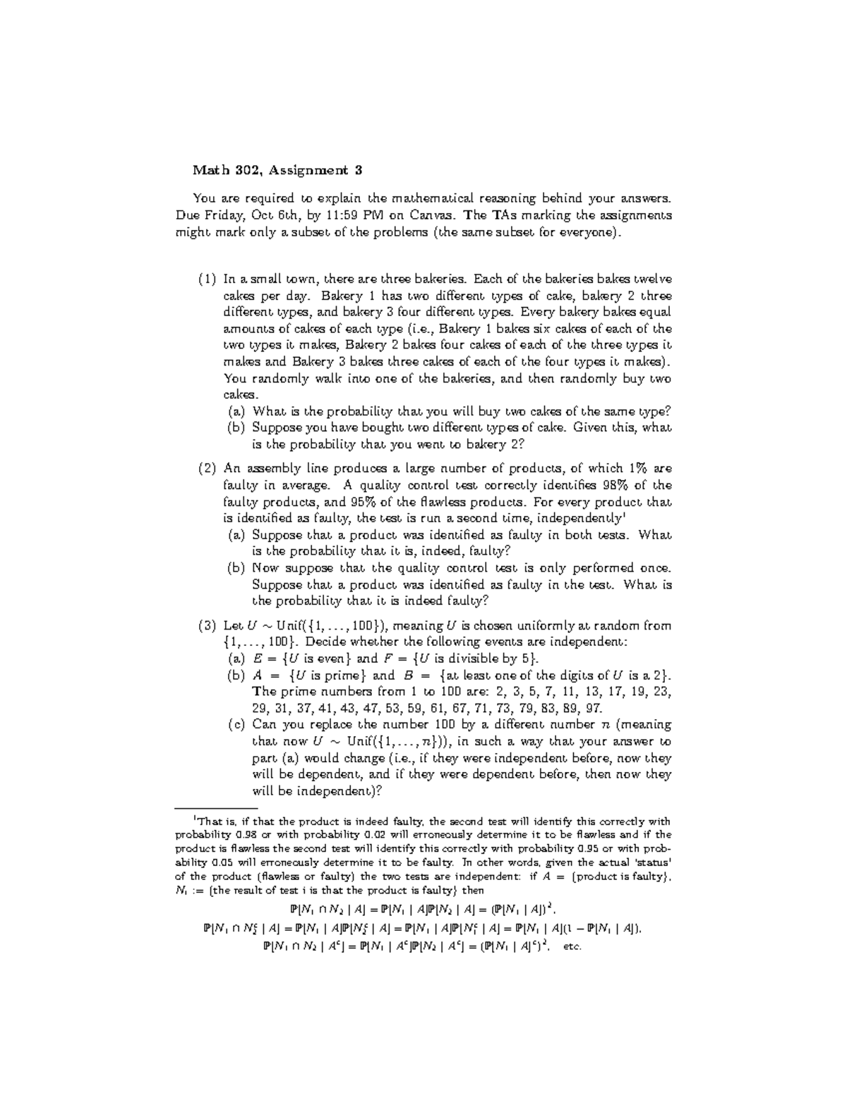 Hw3 Winter 1 2023 Homework Math 302 Assignment 3 You Are Required To Explain The