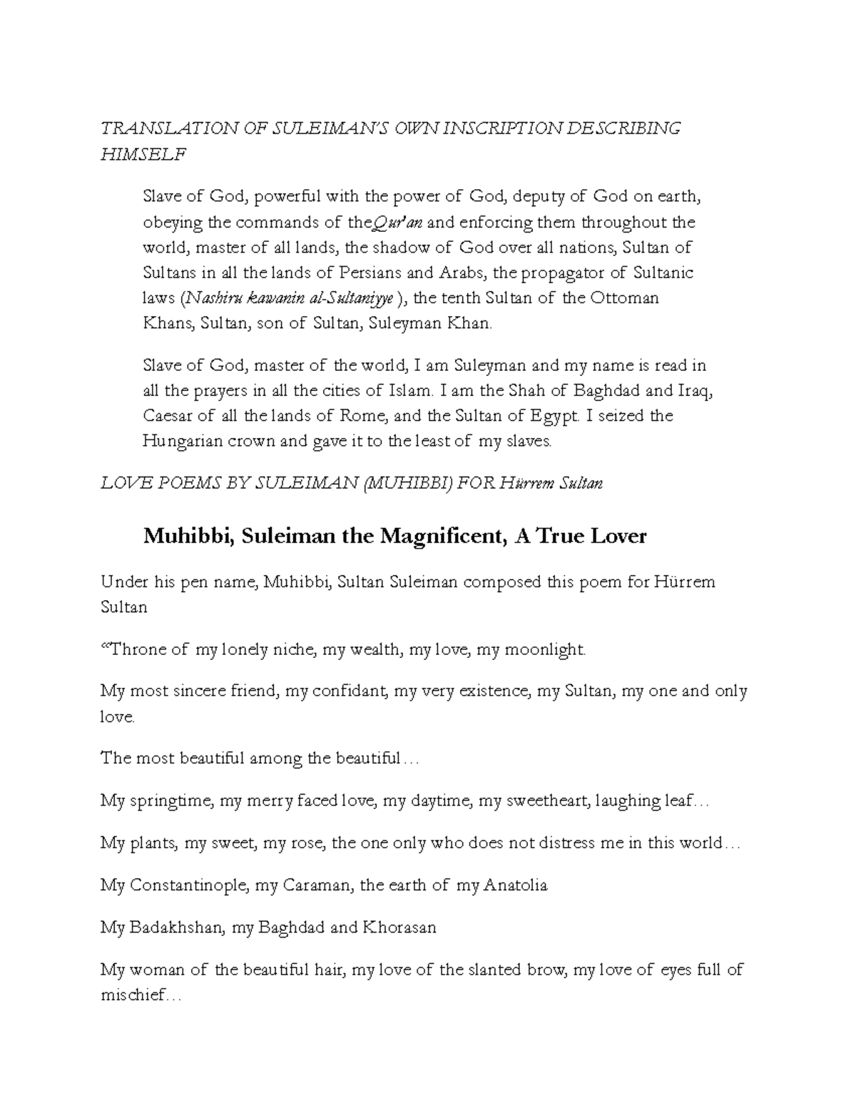 Description of Suleiman by other sources - TRANSLATION OF SULEIMAN’S ...