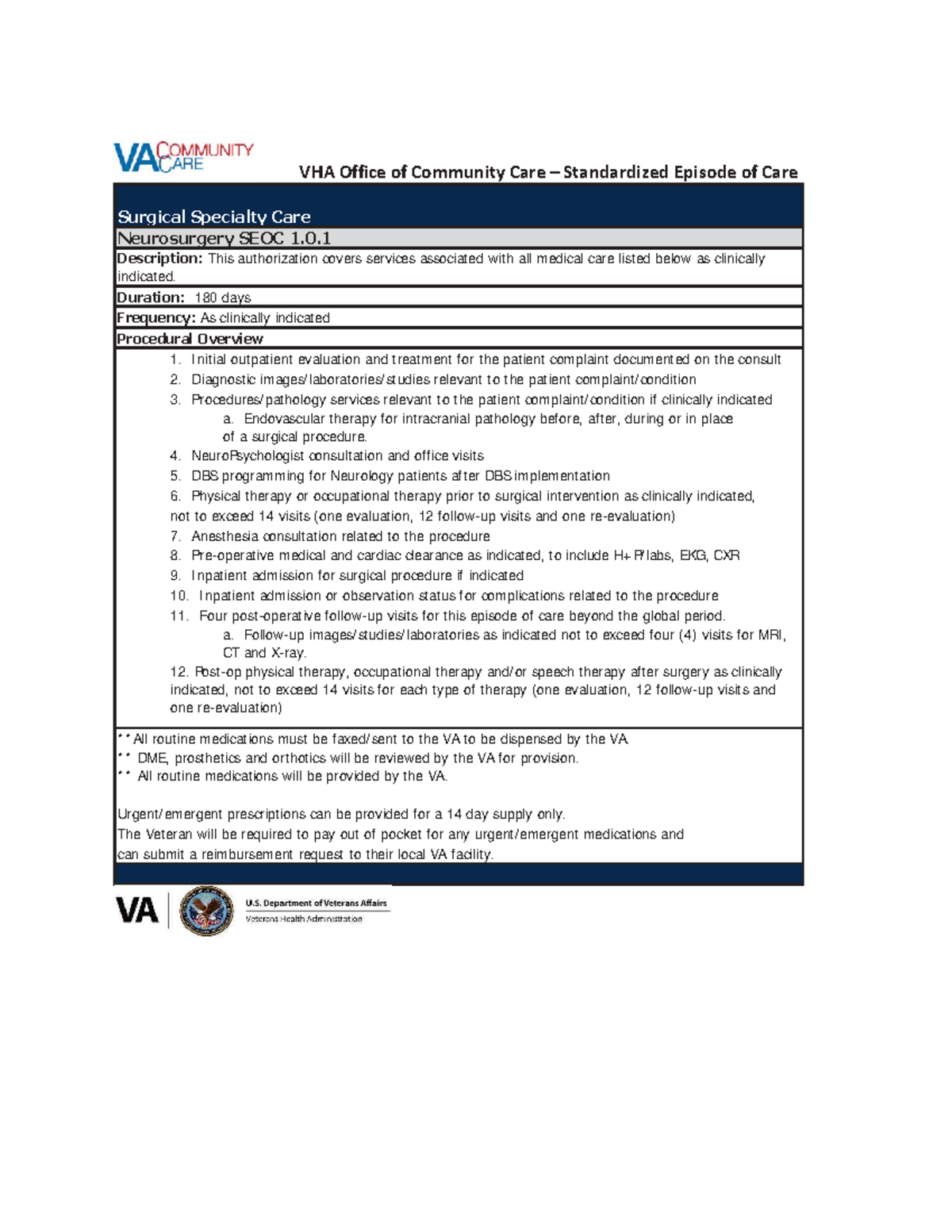 SEOC- Neurosurgery - notes - VHA Office of Community Care ...