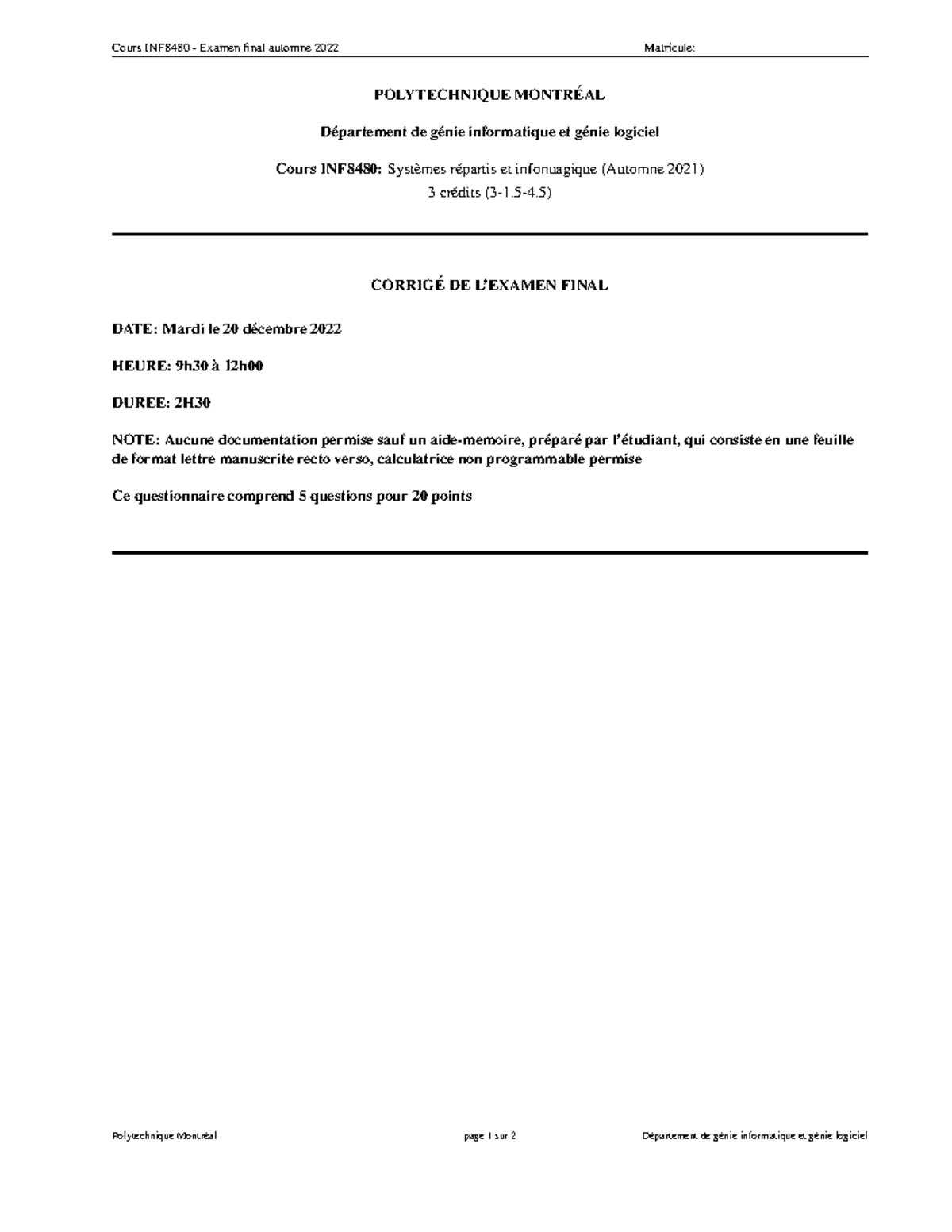 Final A 2022C - POLYTECHNIQUE MONTRÉAL Département de génie ...