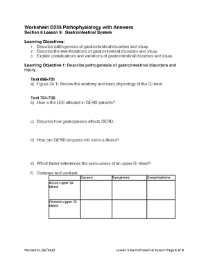 Lesson 5 Neurologic Systems - Worksheet D236 Pathophysiology Section 3 ...