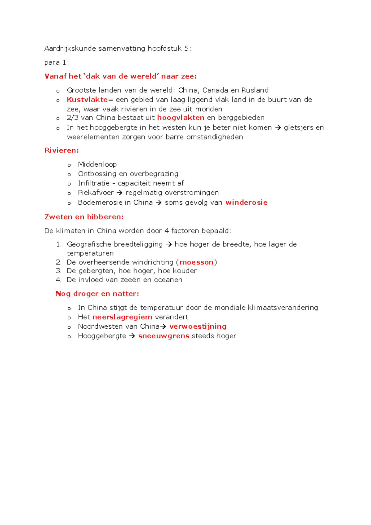 Aardrijskunde samenvatting hst 5 - Aardrijkskunde samenvatting ...