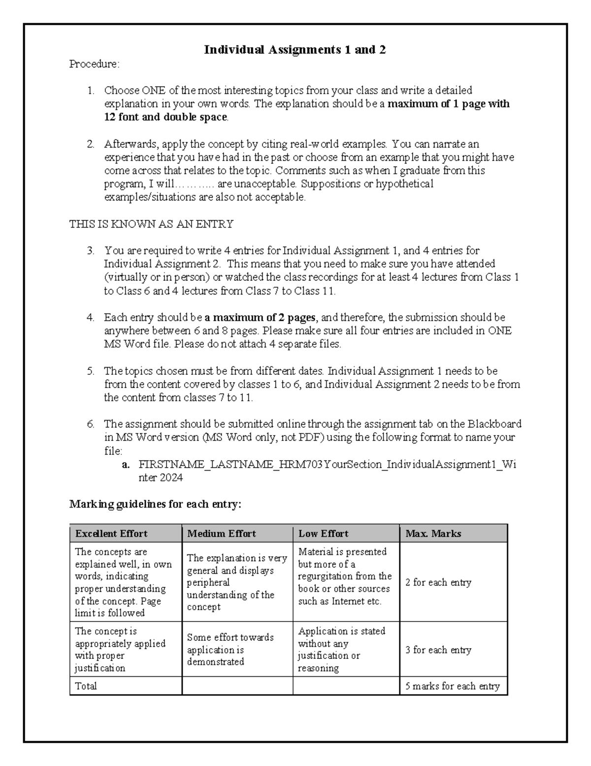HRM703 - Individual Assignments - Individual Assignments 1 and 2 ...