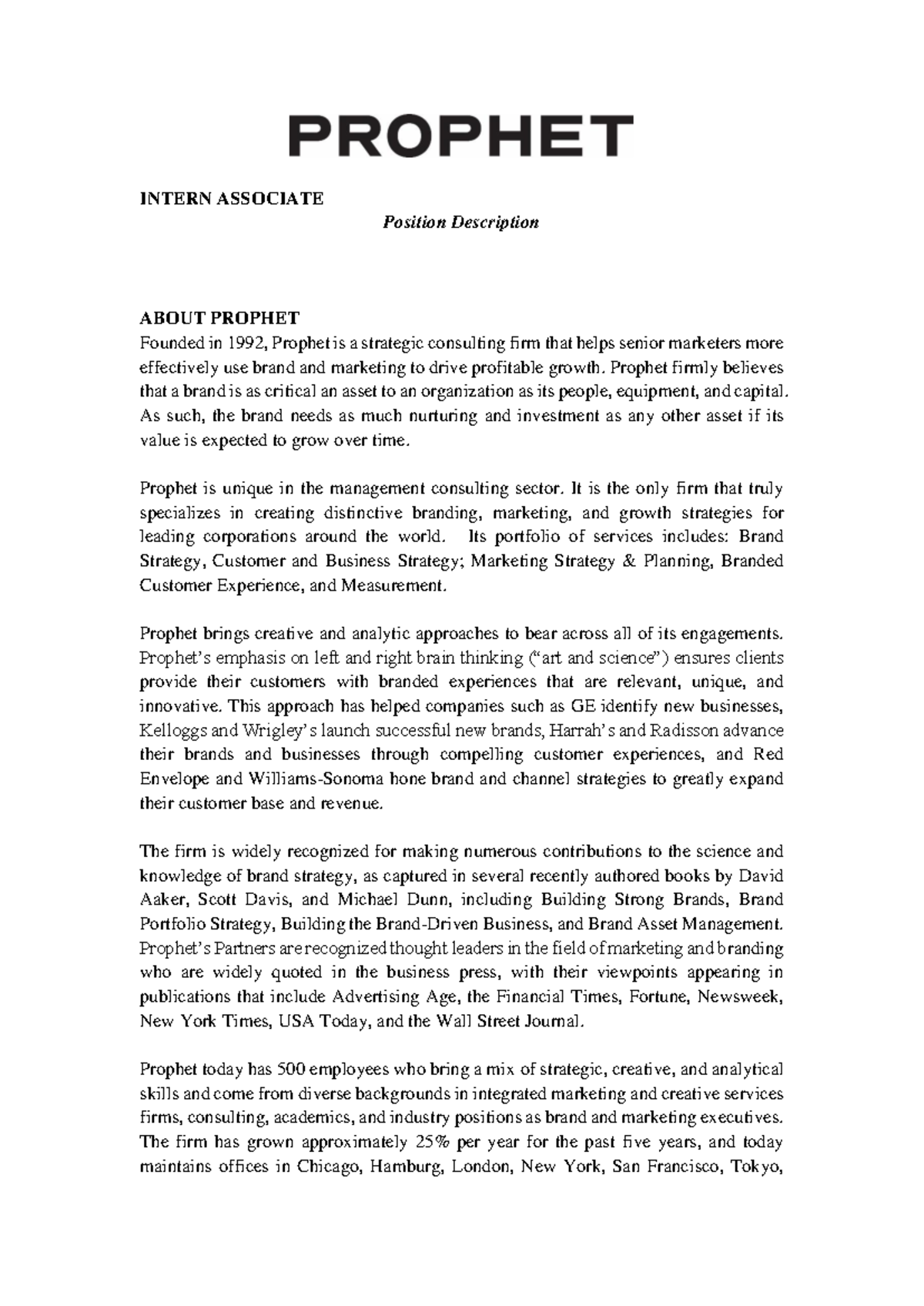 Intern Associate-Prophet Asia 2024 - INTERN ASSOCIATE Position ...