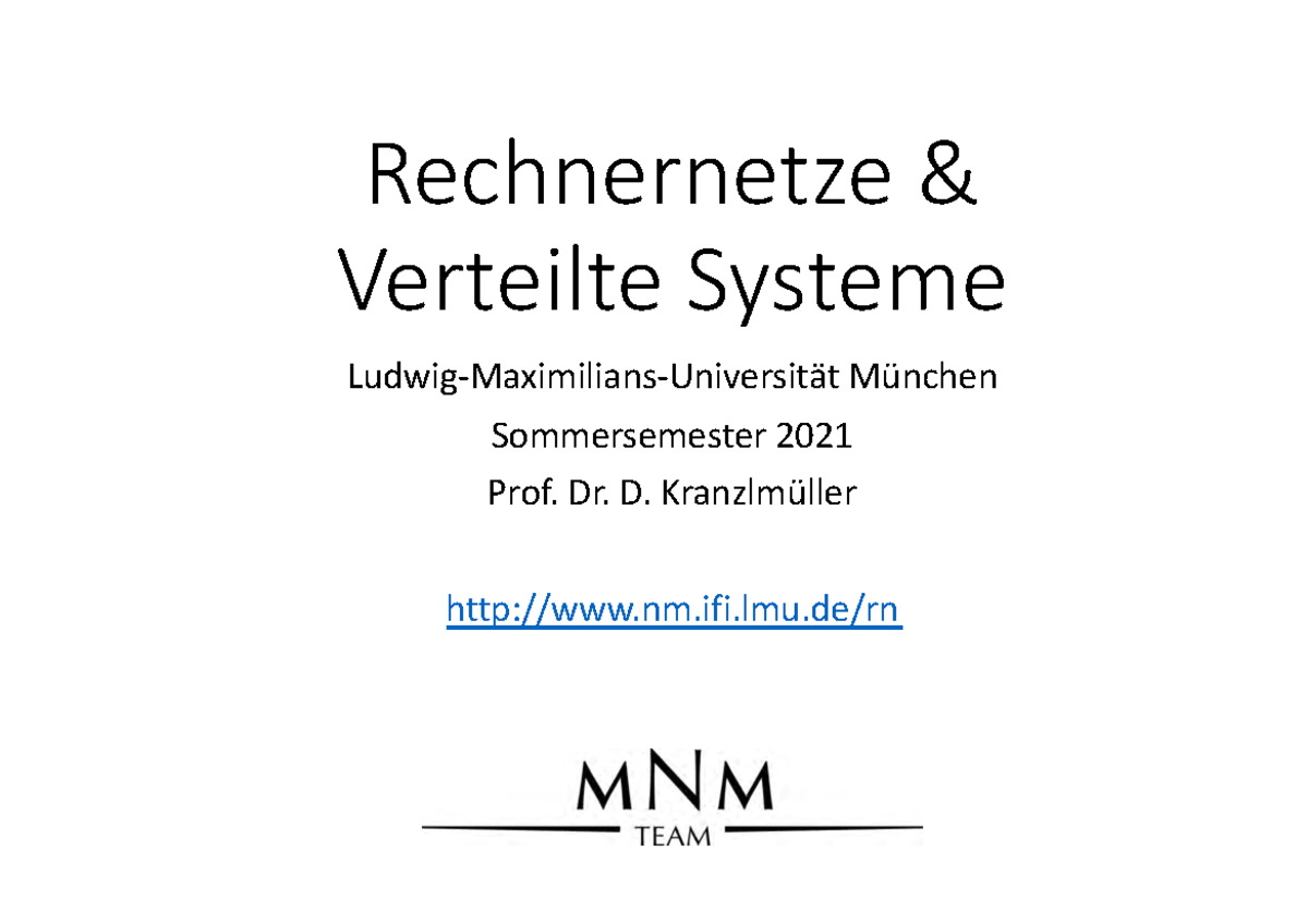 Kapitel 2 Grundlagen - Lecture notes 2 - Rechnernetze & Verteilte ...
