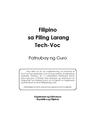 Lesson- Exemplar ( Pabula) - Lesson Exemplar in Filipino 9 Using the ...