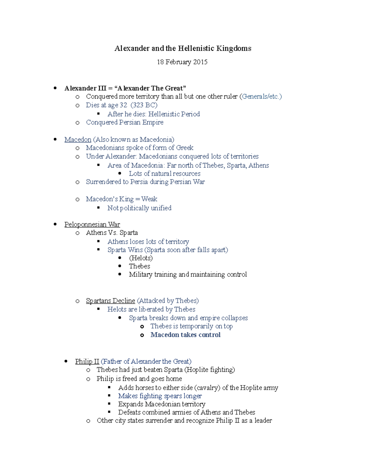 Alexander & the Hellenistic Kingdoms - Alexander and the Hellenistic ...