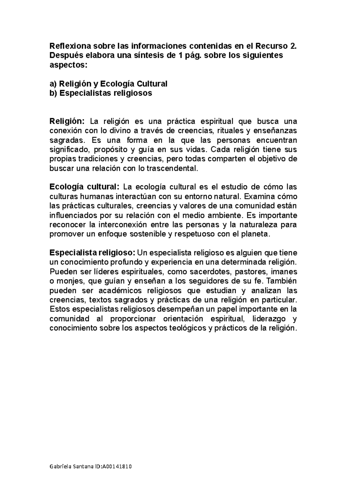 Gabriela Santana unidad 3 actividad 3 - Gabriela Santana lD:A ...