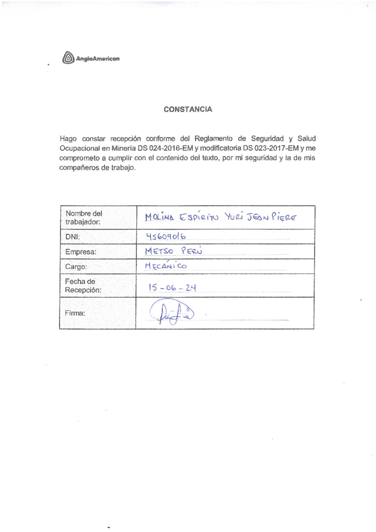 36. Constancia.YURI. Molina. Metso PERU - comunicación 2 ...