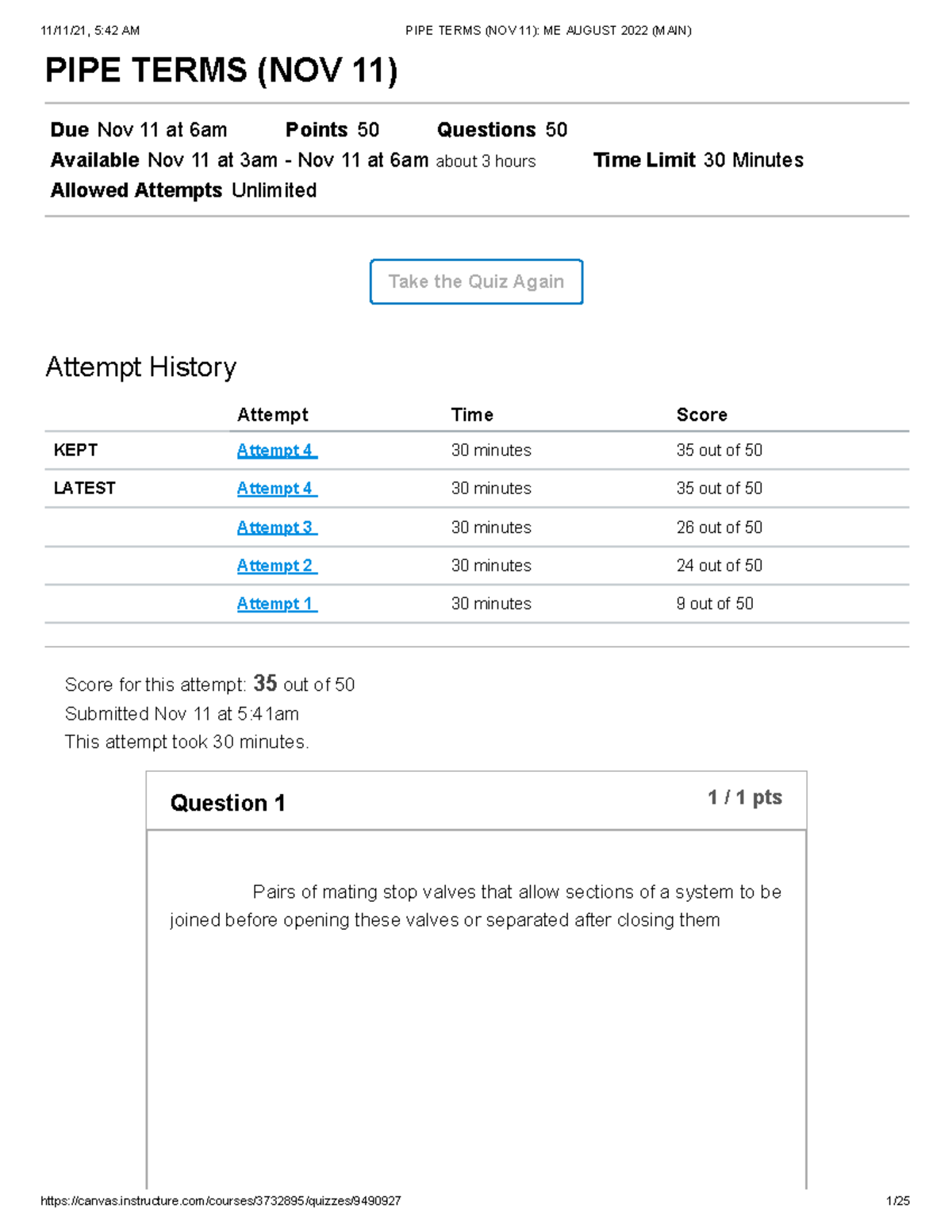 PIPE Terms - 2 - BSME - PIPE TERMS (NOV 11) Due Nov 11 at 6am Points 50 ...