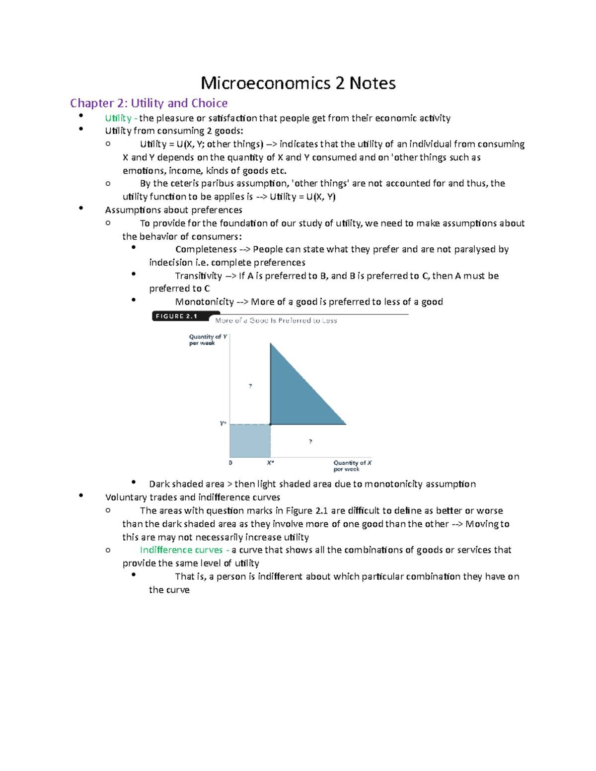 Microeconomics 2 Finals notes - Microeconomics 2 Notes Chapter 2 ...
