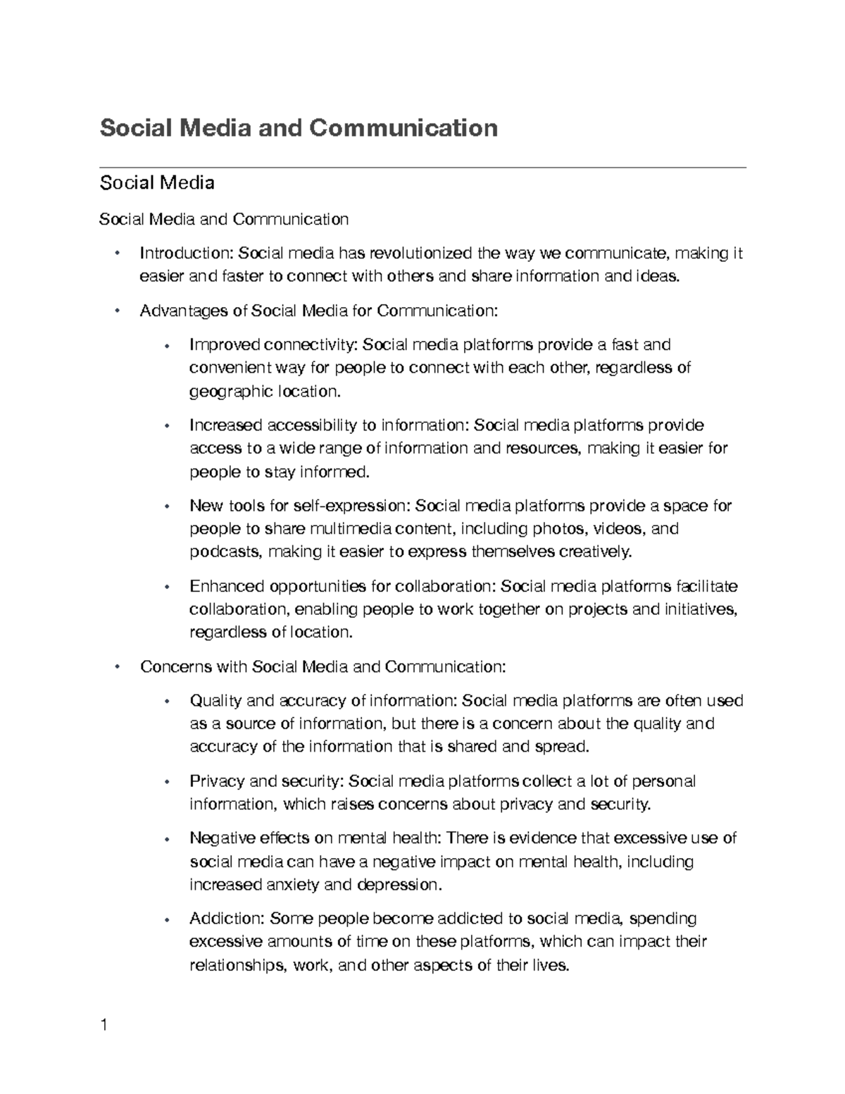 Social Media and Communication Notes - Social Media and Communication ...