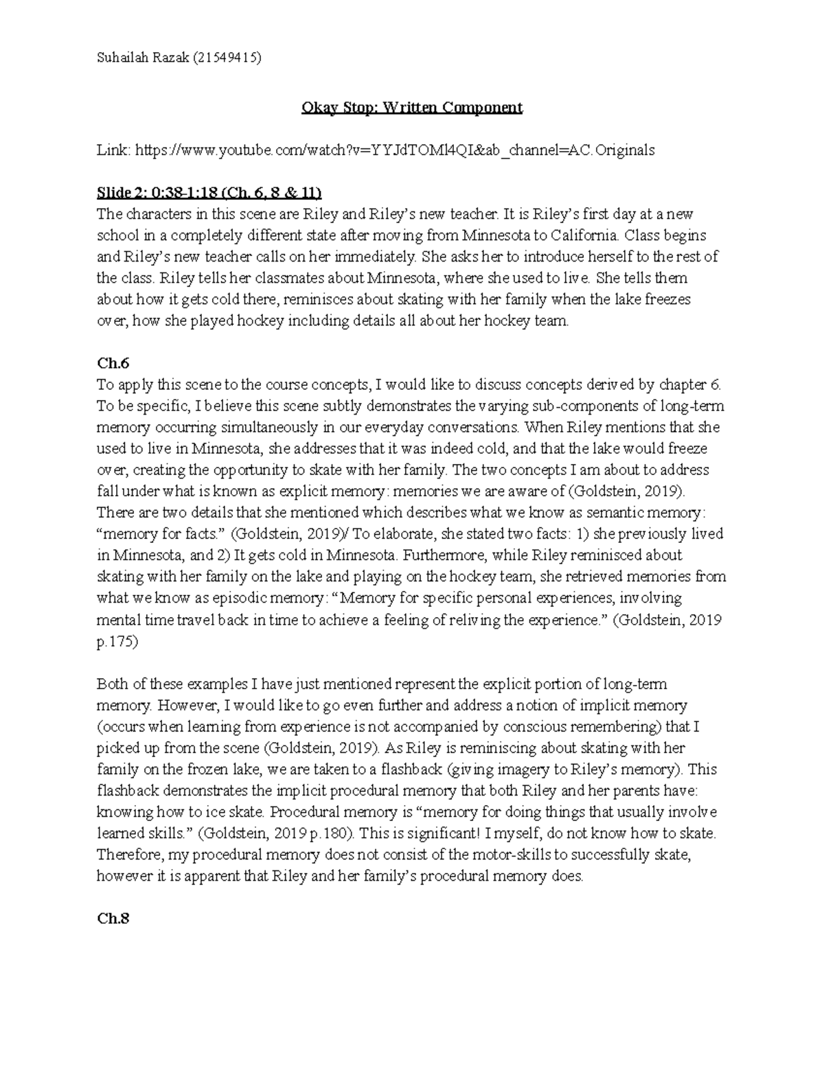 Okay Stop Written Component - Okay Stop: Written Component Link: - Studocu