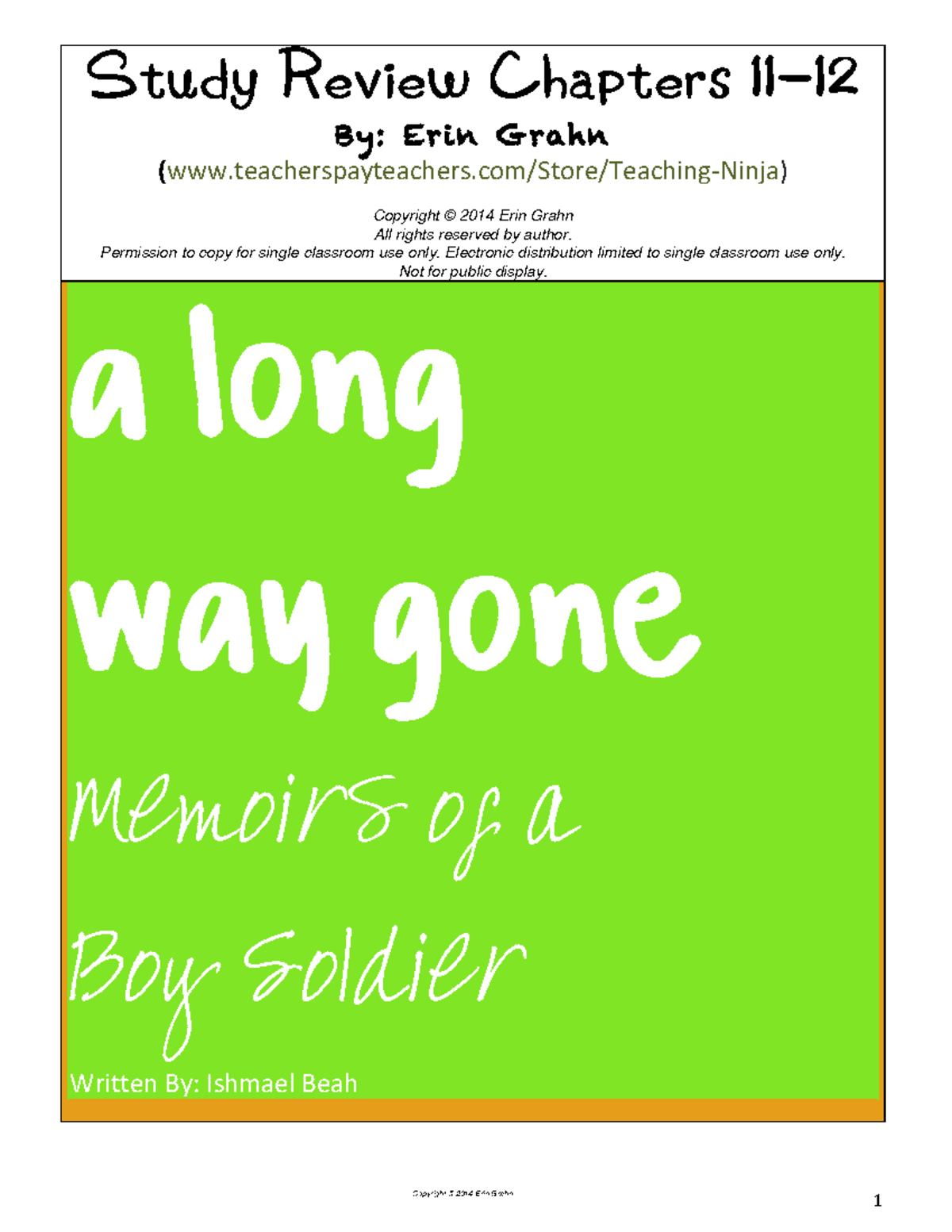 Alwg study review chapter 11 to 12 - Copyright © 2014 Erin Grahn S tudy ...