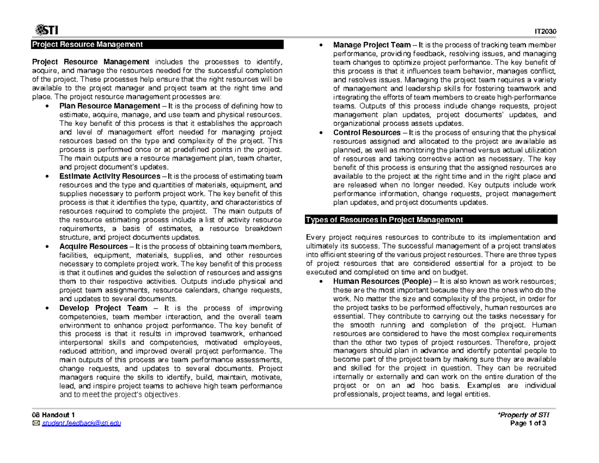 08 Handout 1 - Bahahshshshhah - IT 08 Handout 1 *Property of STI ...