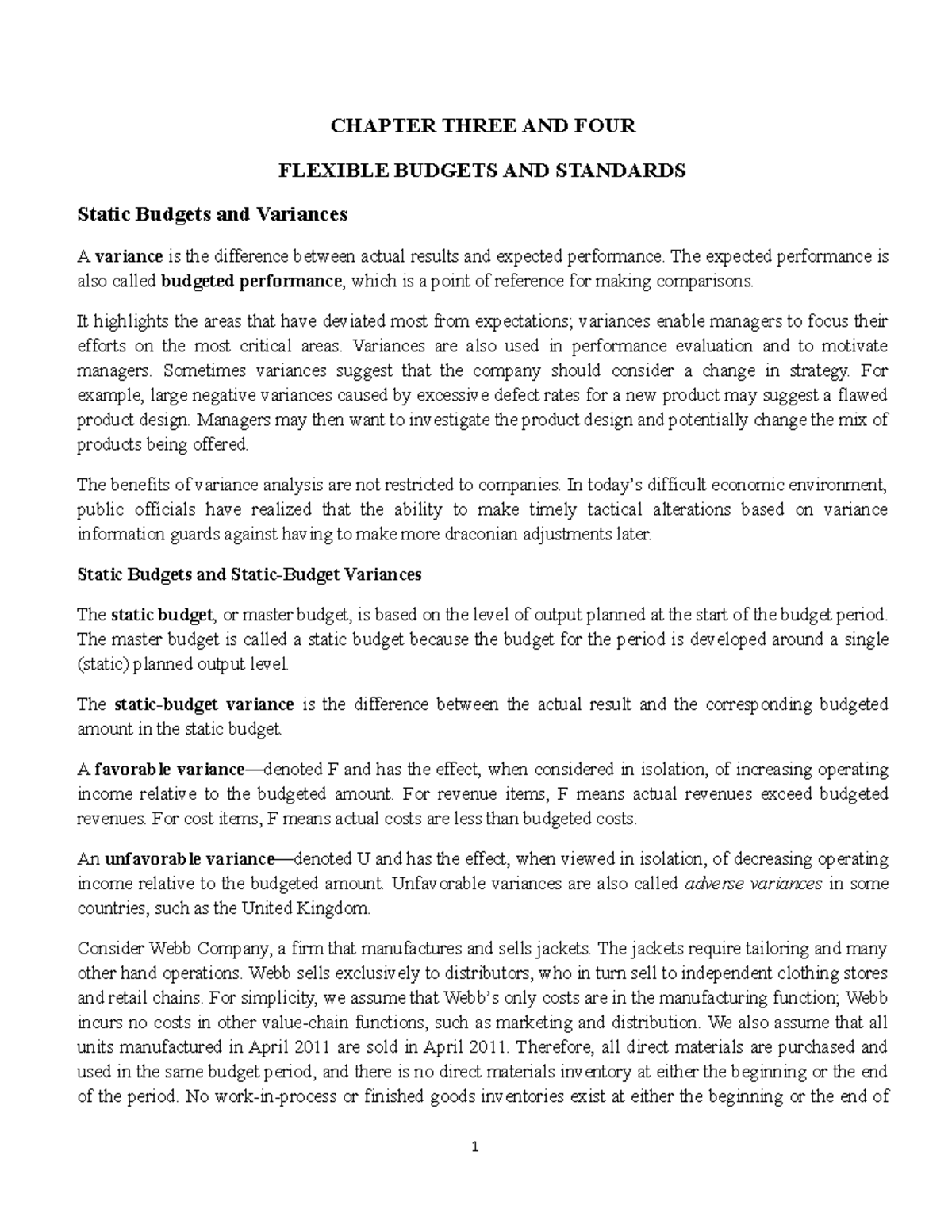 Flexible Vs standards - Cost II - CHAPTER THREE AND FOUR FLEXIBLE ...