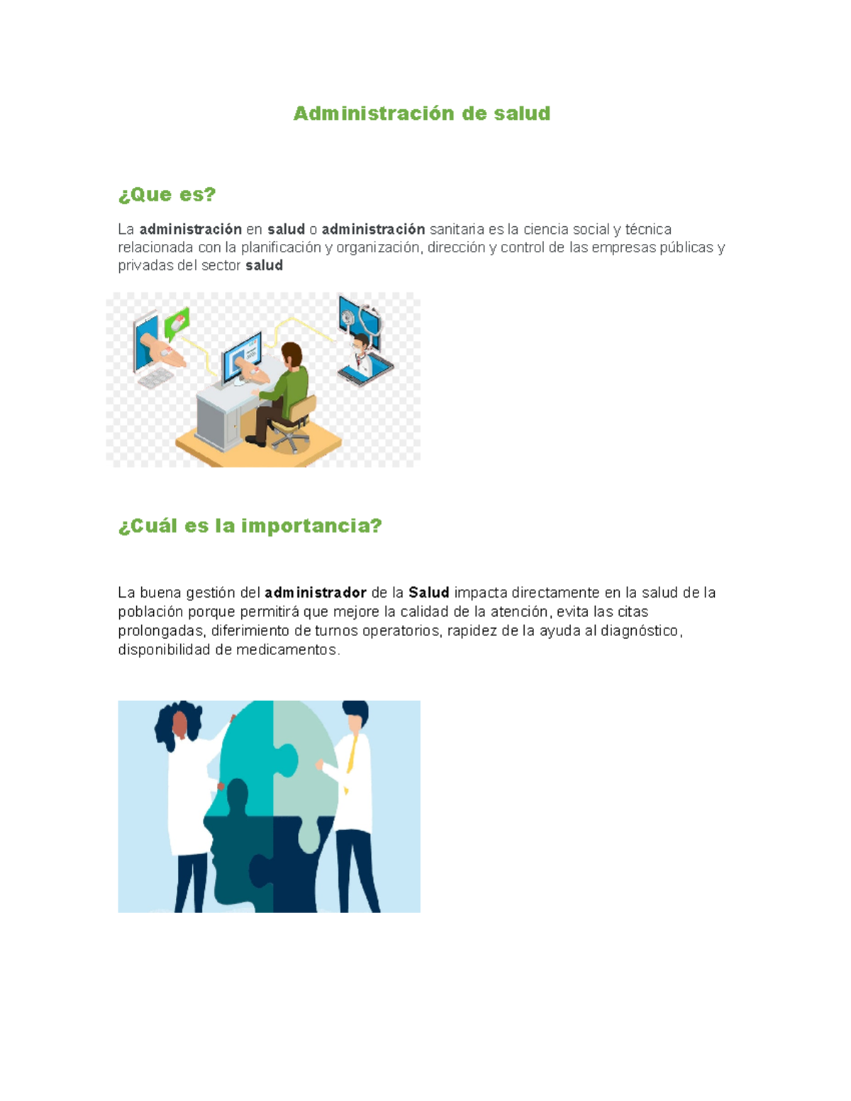 Infografía - Administración de salud ¿Que es? La administración en ...