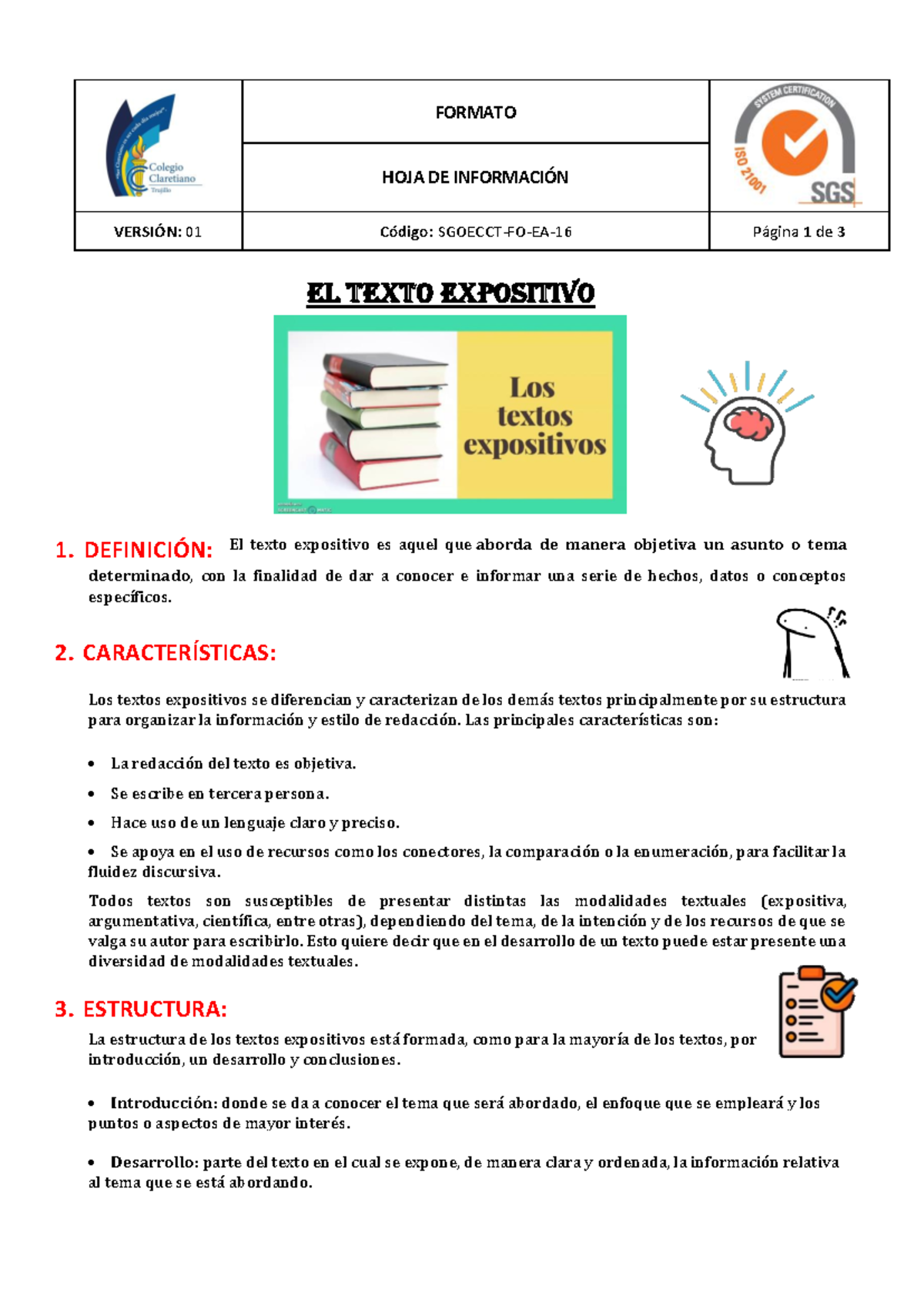 Texto expositivo - FORMATO HOJA DE INFORMACIÓN VERSIÓN: 01 Código ...