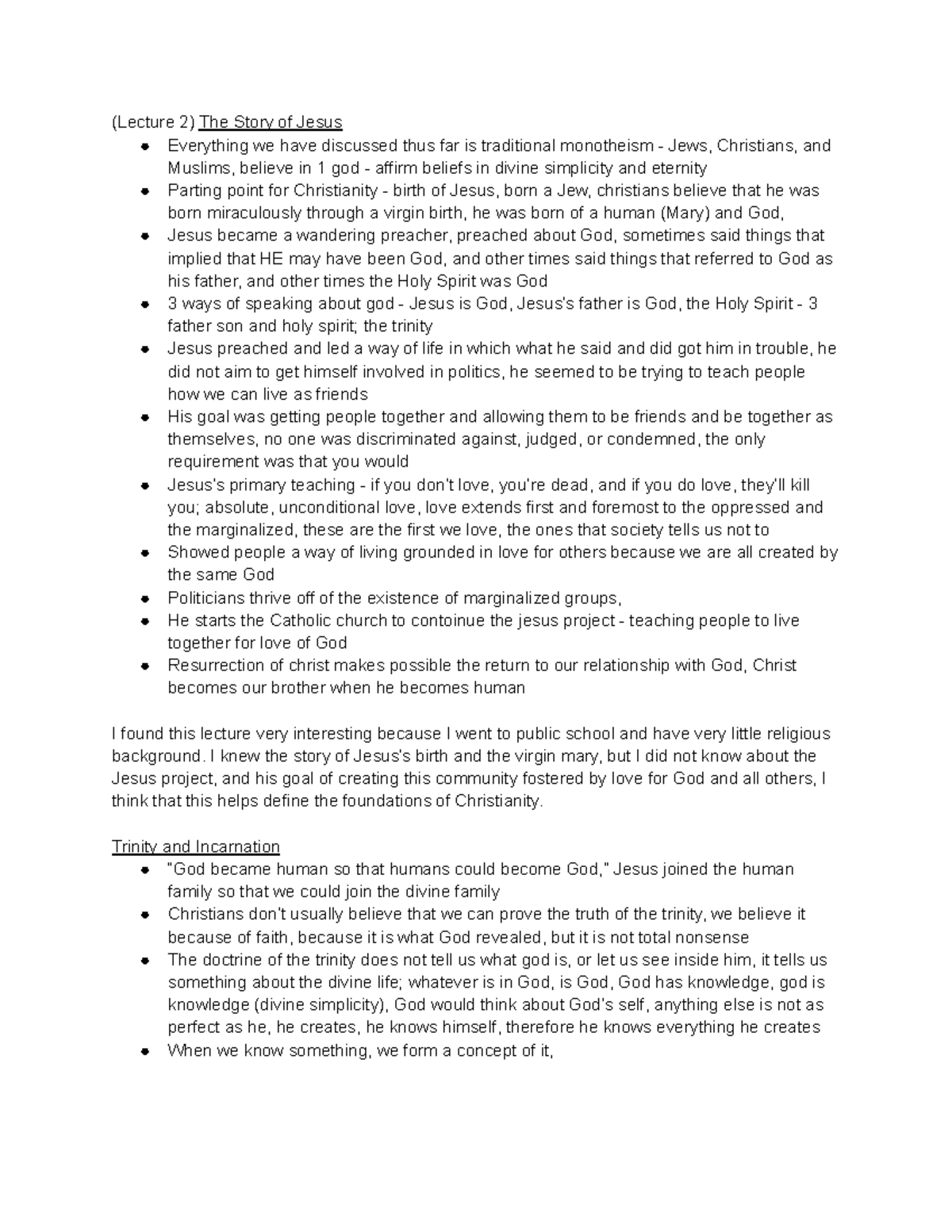 Lecture 2 - The Story of Jesus - (Lecture 2) The Story of Jesus ...