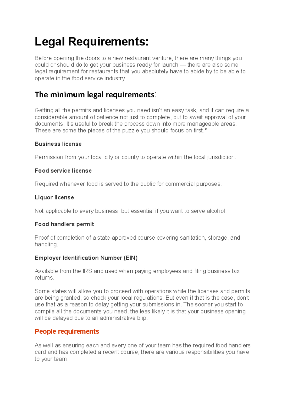 Operaion AND Produion - Huhhjj - Legal Requirements: Before opening the ...