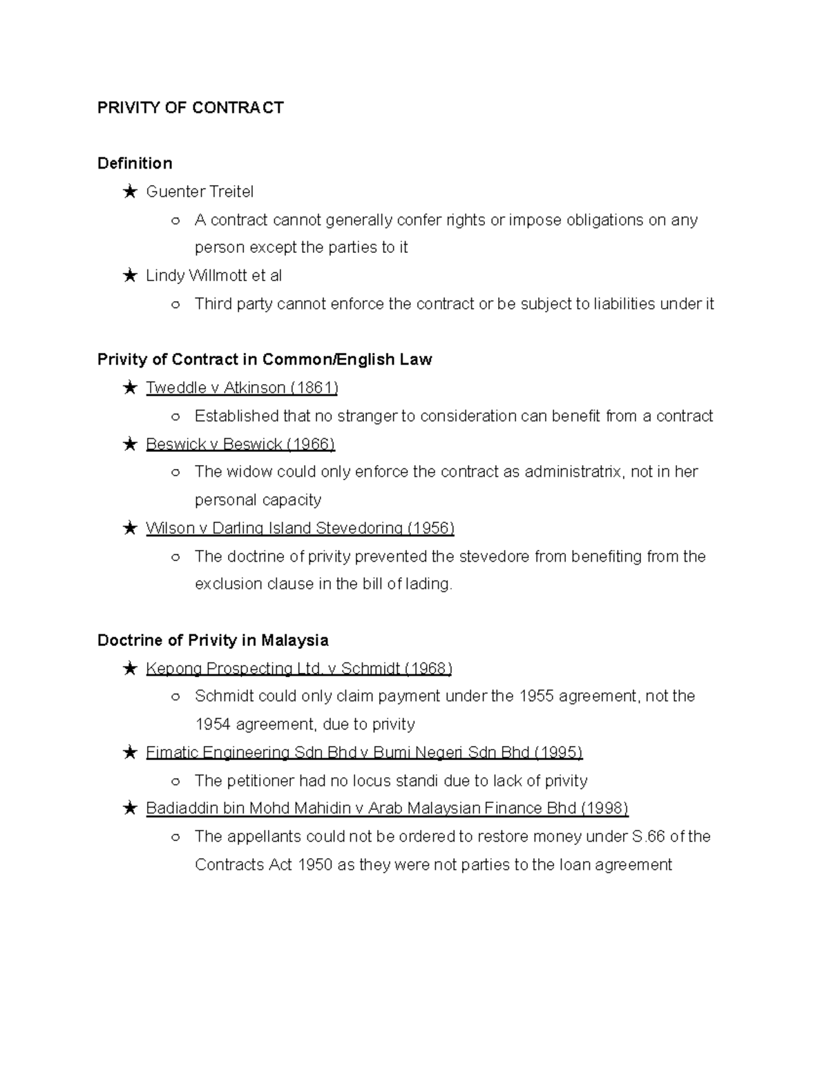 Privity OF Contract - Notes simplified on this topic, enjoy - PRIVITY ...