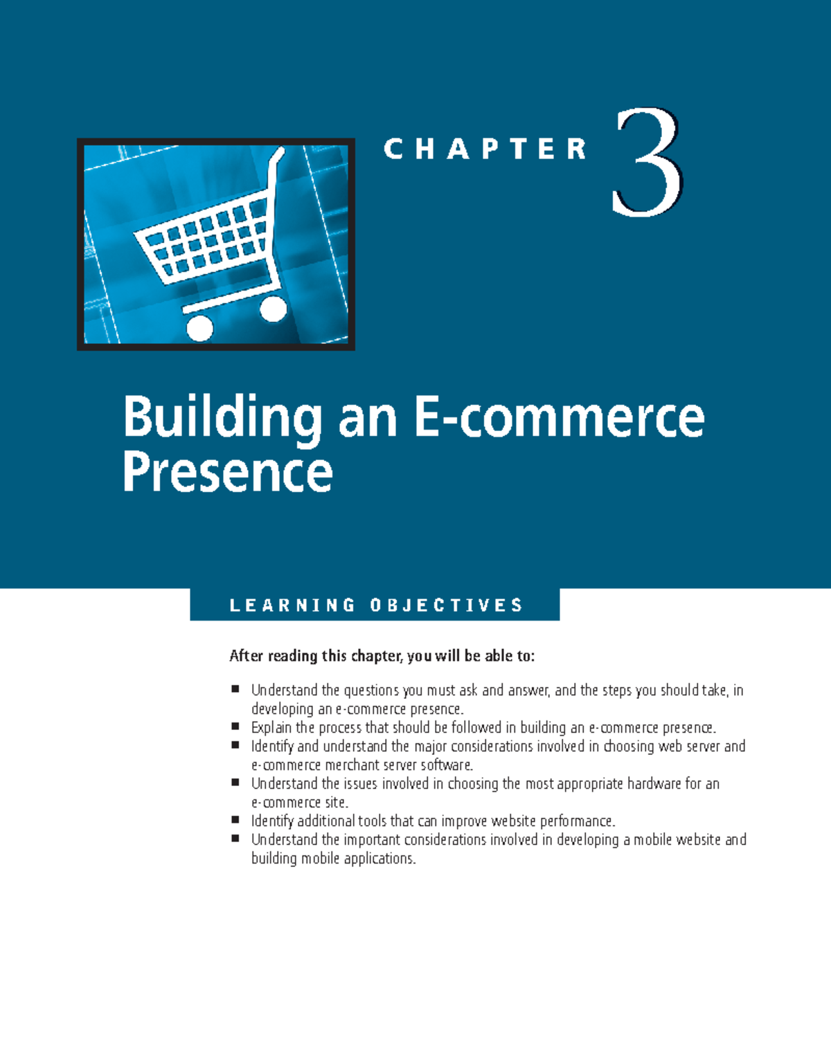 Chap3 giáo trình - 3 C H A P T E R Building an E-commerce Presence L E A R N I N G O B J E C T I ...