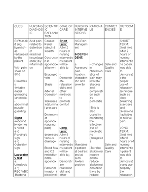 Ncp for nursing - Student Nurses’ Community NURSING CARE PLAN ─ Rabies ...