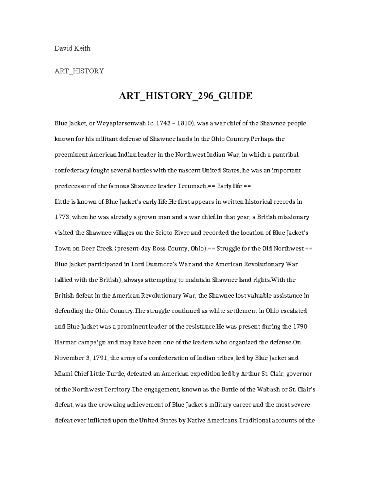 ART History 296 Guide - Guia - David Keith ART_HISTORY ART_HISTORY_296 ...