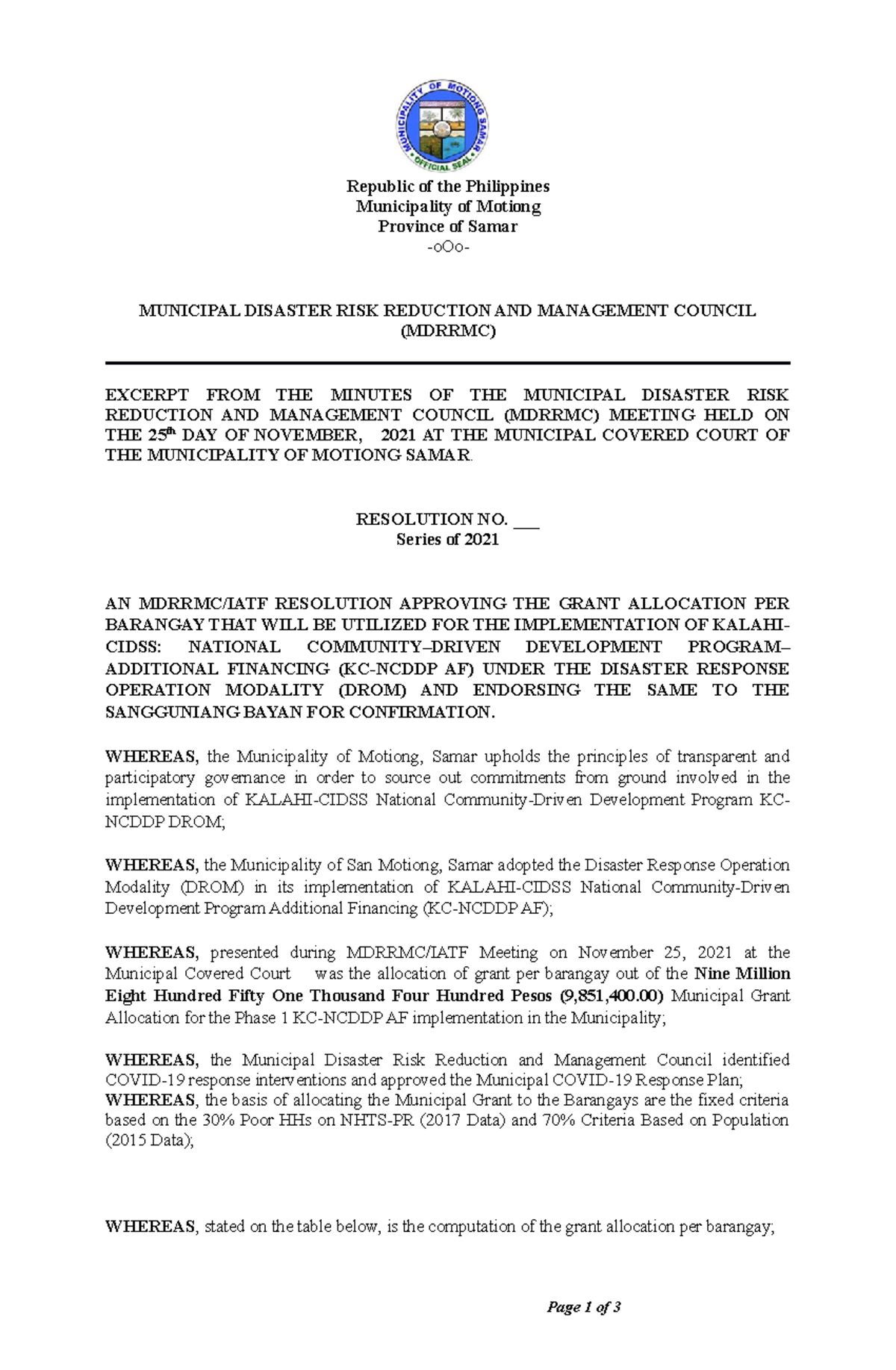 Mdrrmc RESO (approving & confirming)-12022asdgasgasgasfhgdfhdaj ...