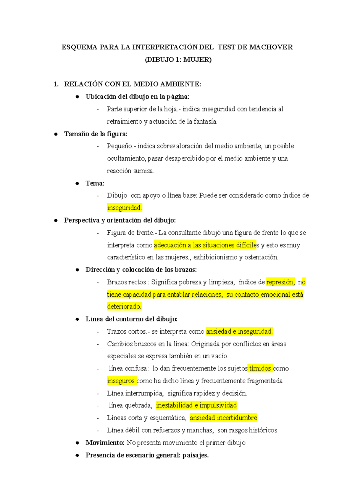 Machover - interpretacion - ESQUEMA PARA LA INTERPRETACIÓN DEL TEST DE ...