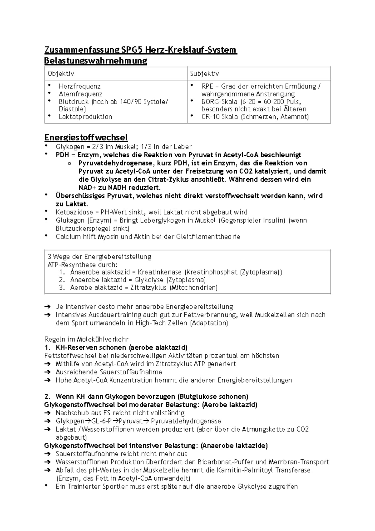 Zusammenfassung SPG5 Herz - Zusammenfassung SPG5 Herz-Kreislauf-System ...