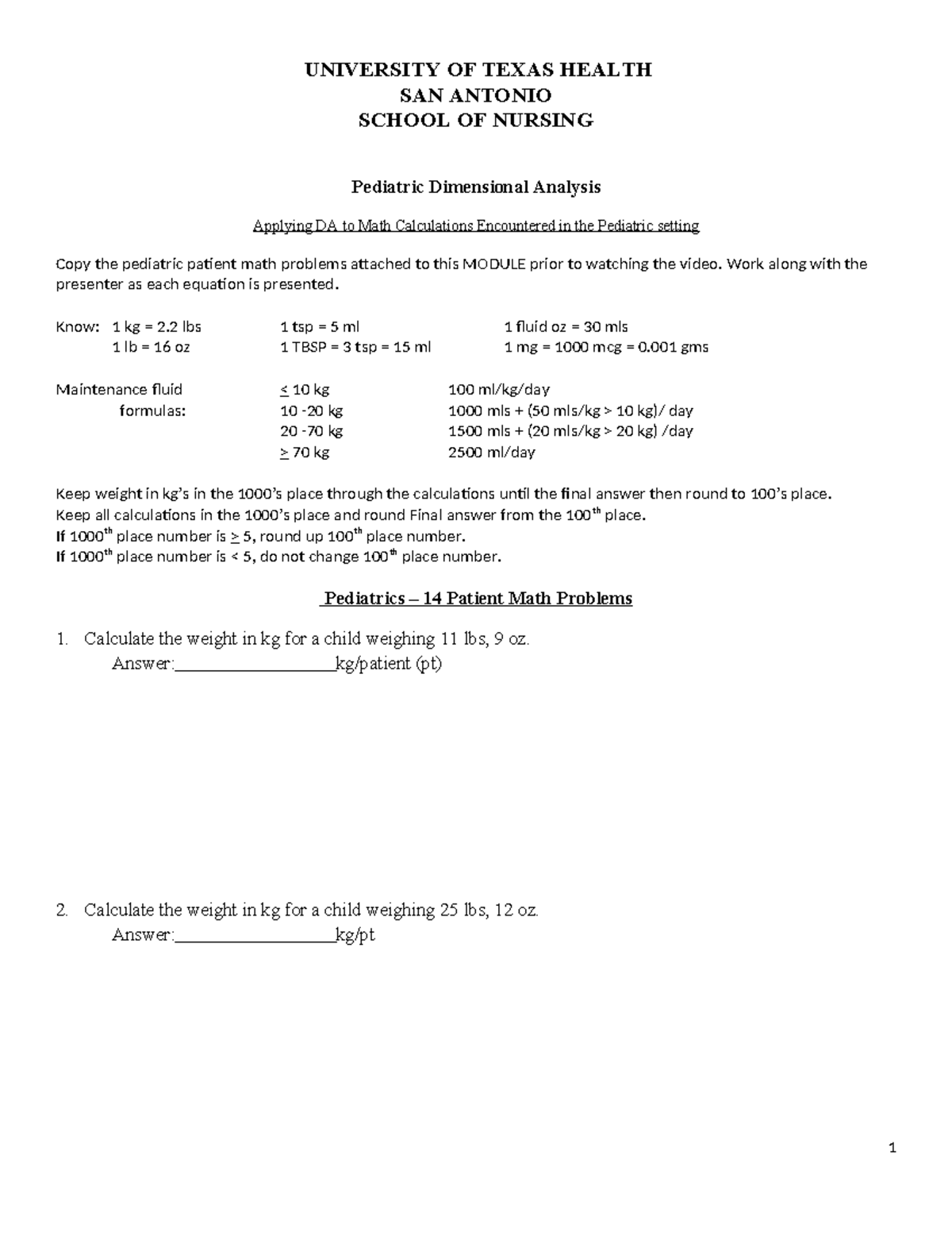 2017 Pediatric DA Problems-1 - UNIVERSITY OF TEXAS HEALTH SAN ANTONIO ...