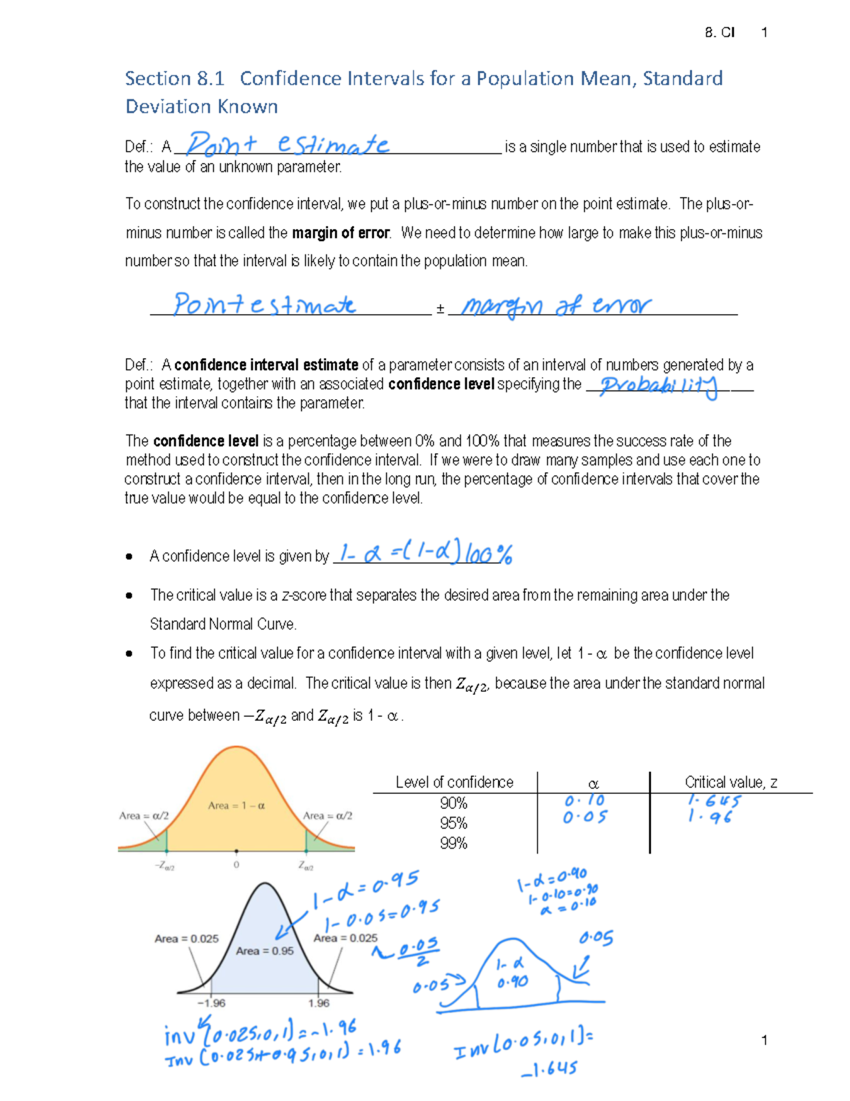 M110+ch8+CI - Confidence interval - Section 8 Confidence Intervals for ...