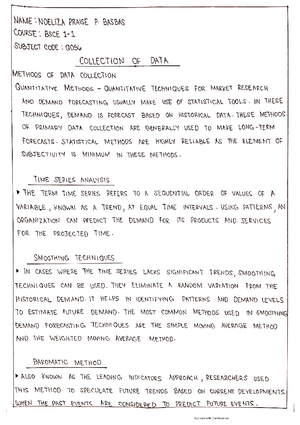 NEW Syllabus ITC - Summary Engineering Data Analysis - COURSE DESCRIPTION This course provides ...