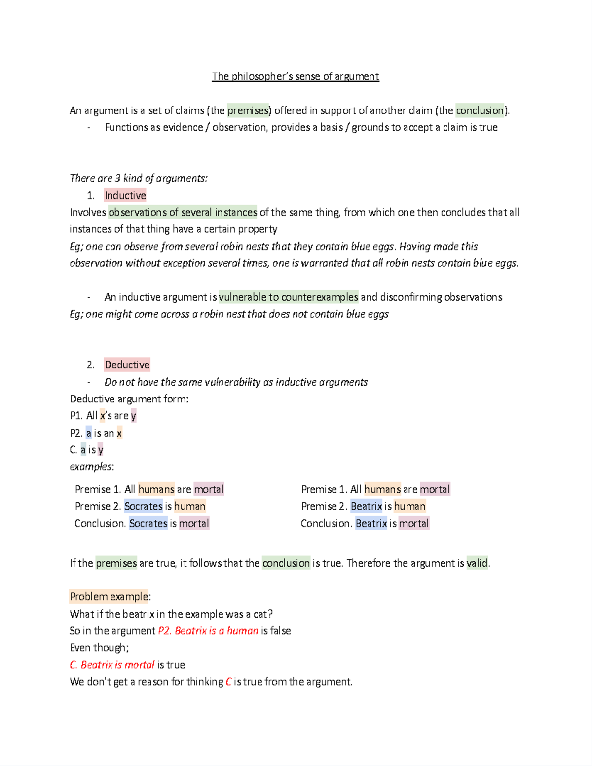 1.1 the philosopher's sense of argument - The philosopher’s sense of ...