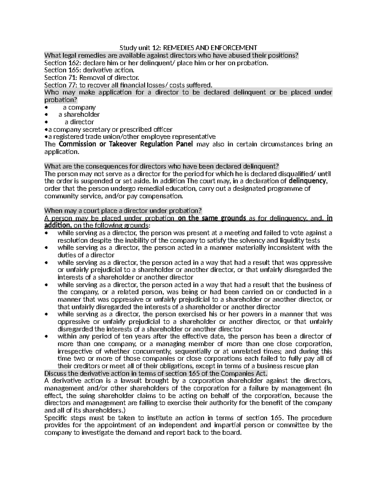 Study unit 12 discussion questions and answers - Study unit 12 ...