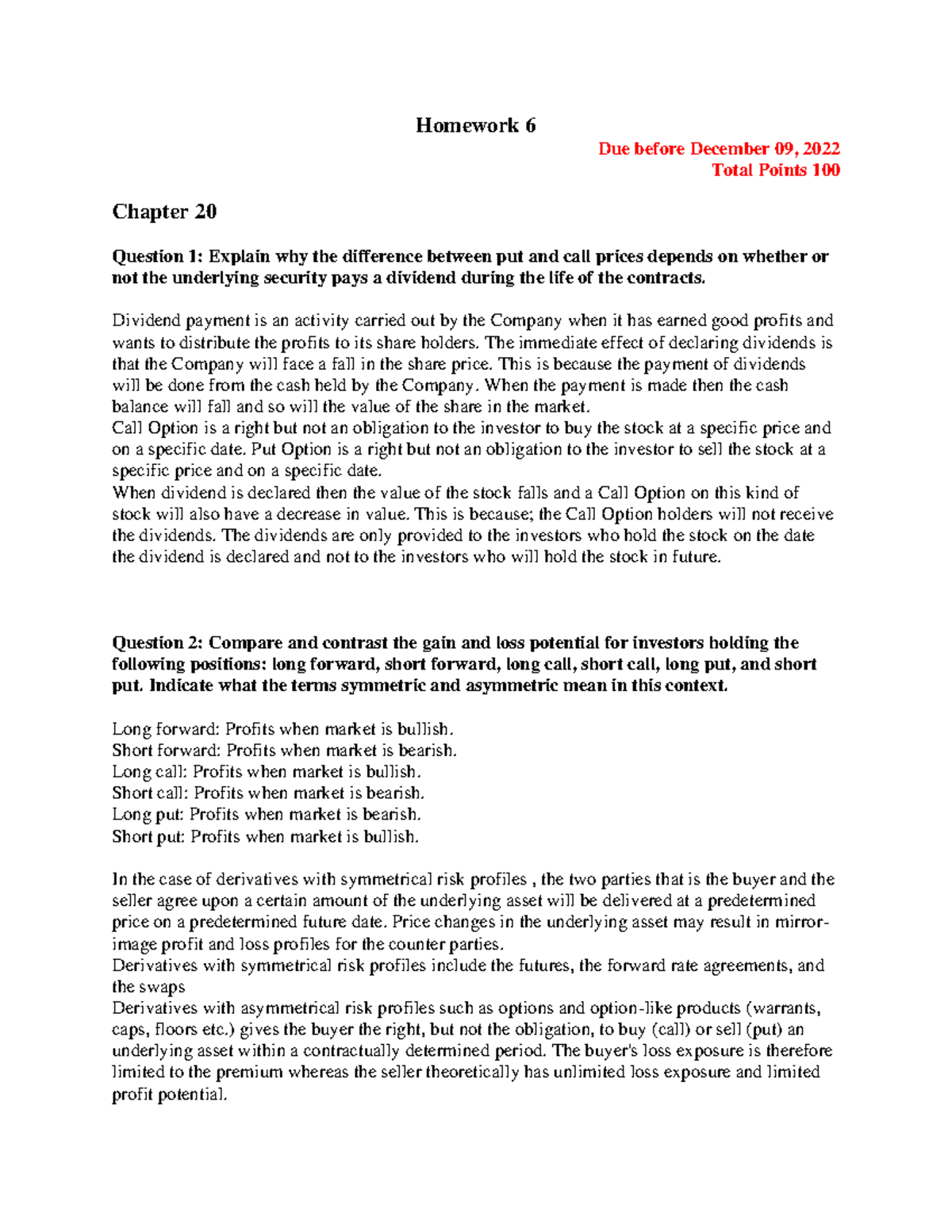 Homework 6 Agustin Nunez - Homework 6 Due before December 09, 2022 Total Points 100 Chapter 20 ...