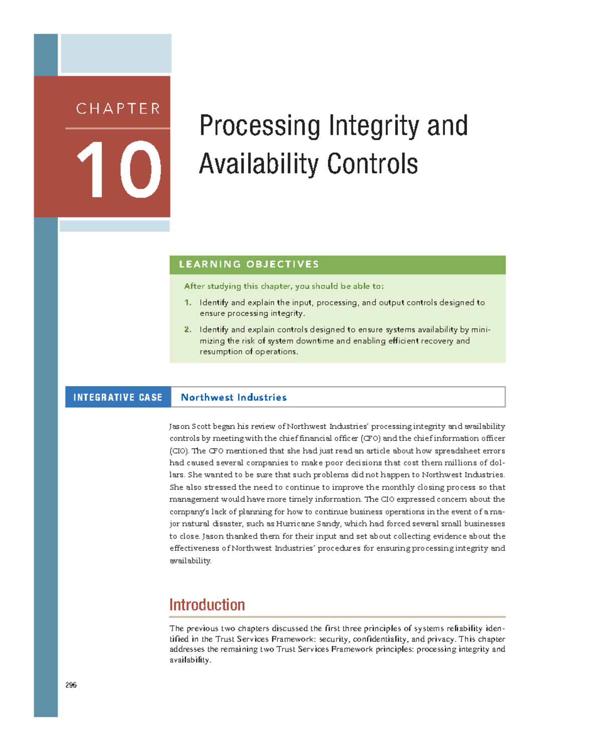 CH10 Processing Integrity and Availability Controls Romney and Steinbart AIS - 296 Jason Scott ...