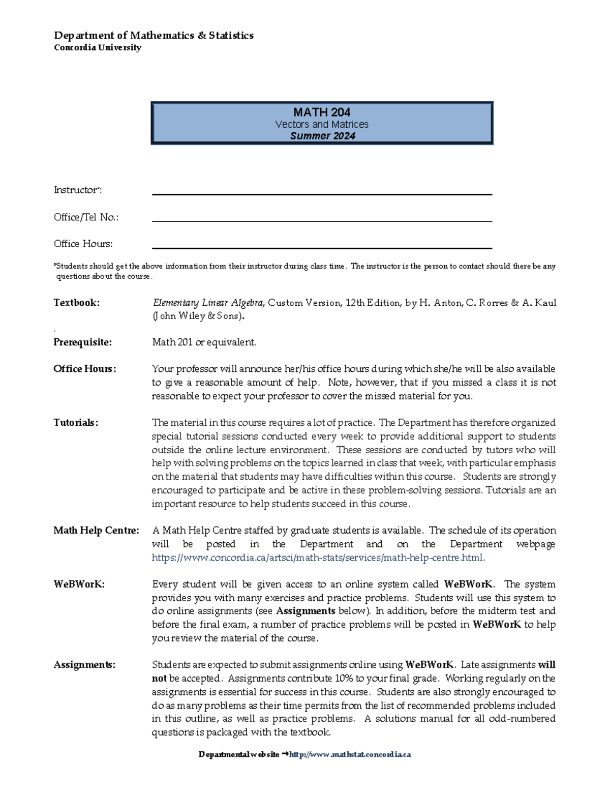 MATH204 1 24 - 2024 2025 syllabus for math 204 - Departmental website ...